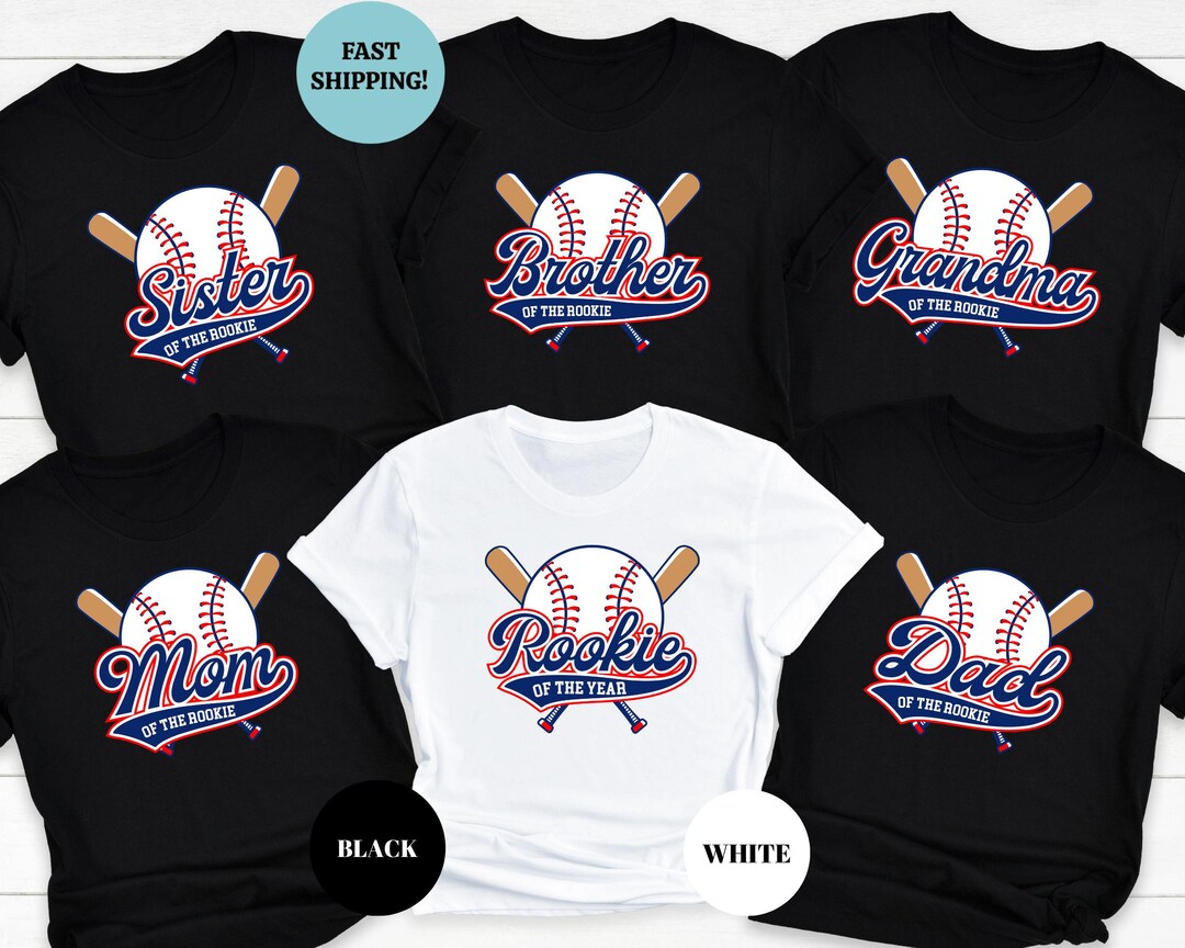 Personalized Baseball Family Shirts: Rookie of the Year, Mama, Dada - Etsy