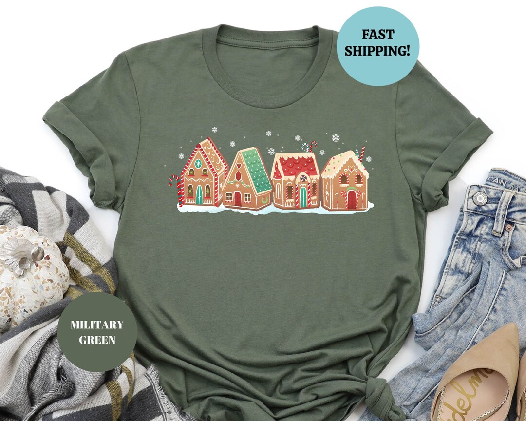 Gingerbread Christmas Houses Shirt, Gingerbread Shirt, Funny Christmas ...