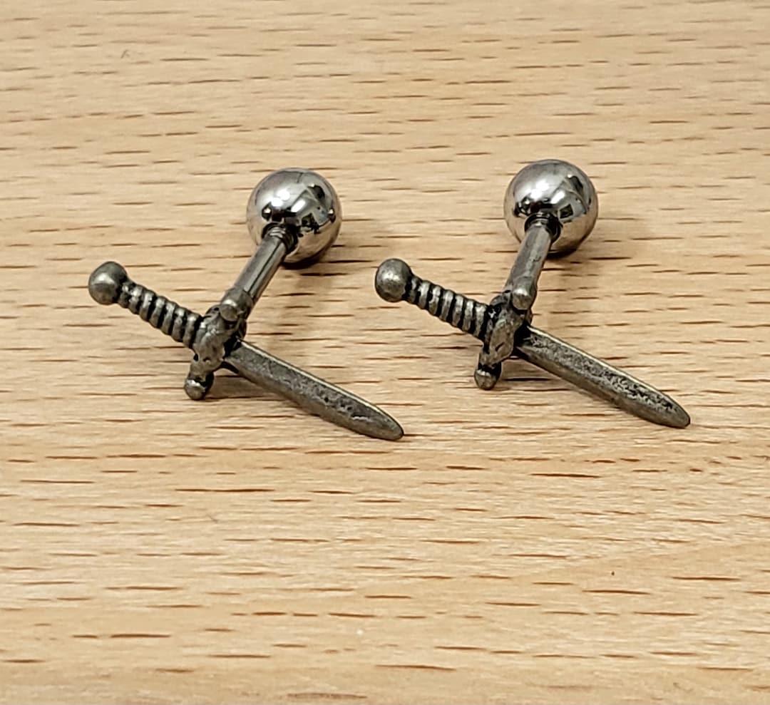 16g Antique Sword Piercing single, 316L Surgical Steel Bar Cartilage ...