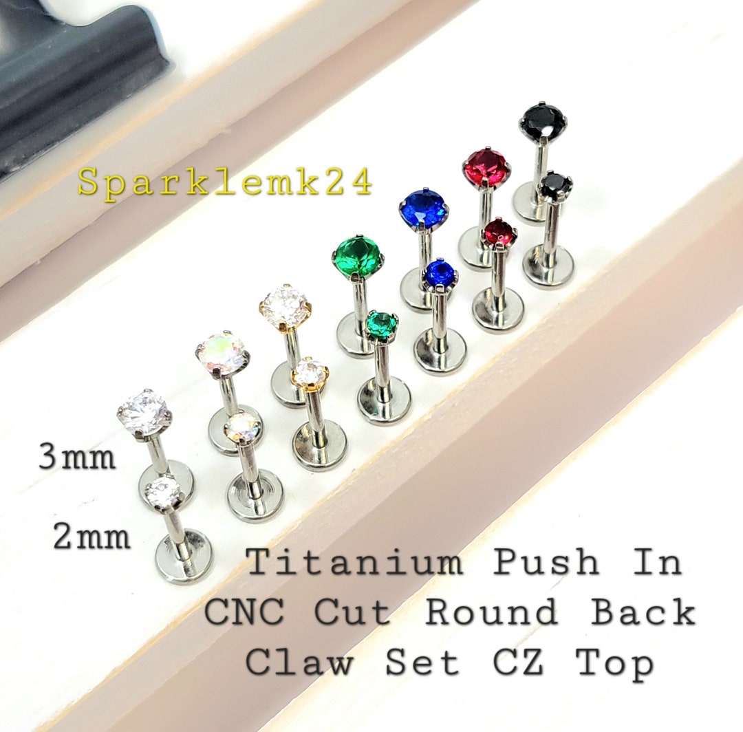 Implant Grade Titanium Threadless Push in CNC Cut Round Back Claw Set ...
