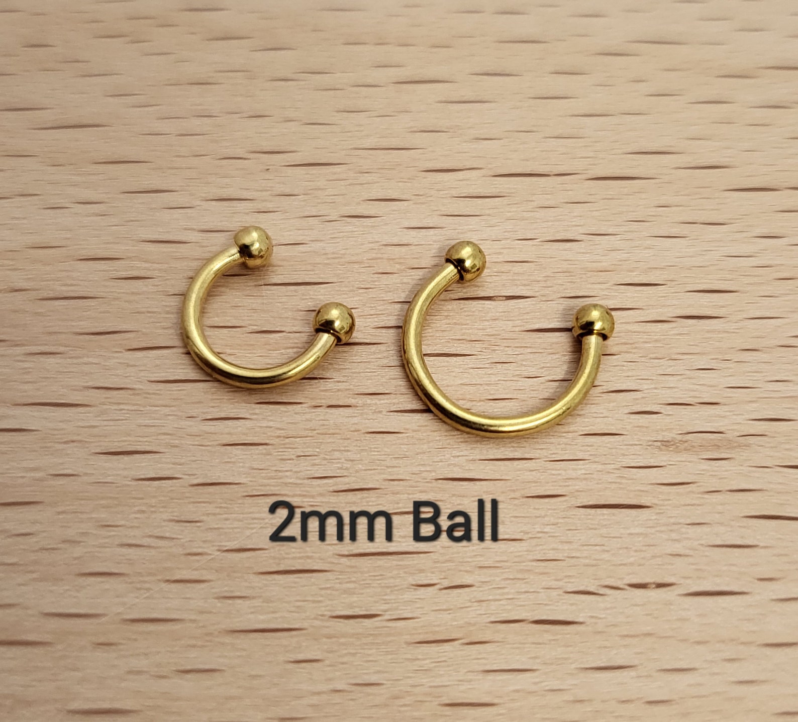 18g Gold Horseshoe Barbell, Surgical Steel Septum Piercing (2mm-3mm ...