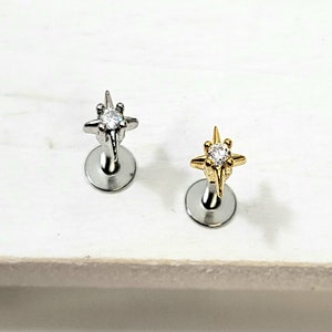 Starburst North Star Piercing, 316L Surgical Steel, 16g (single) - Etsy