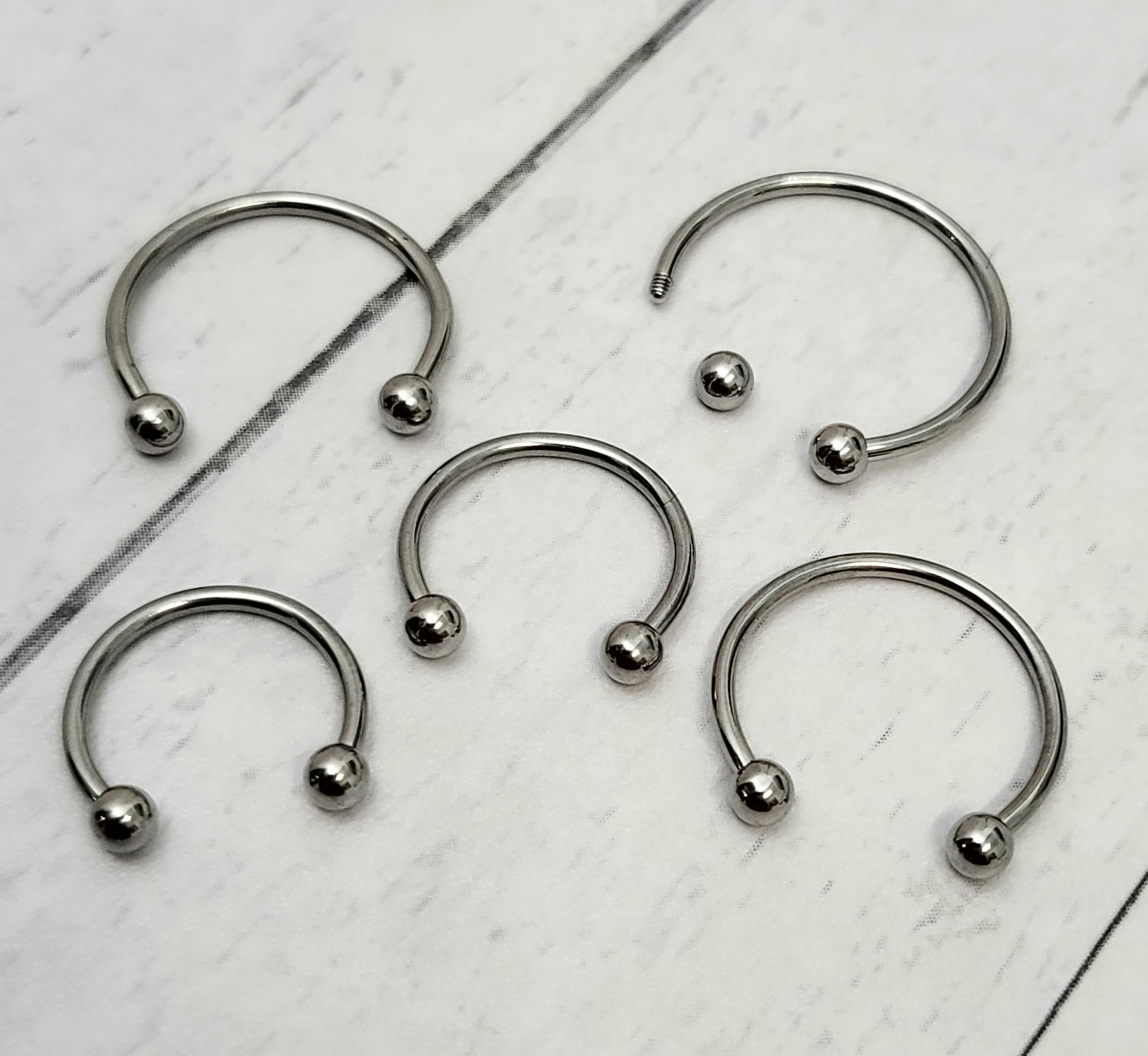 16g 11mm,12mm,14mm,15mm,16mm Horseshoe Silver Barbell Piercing(single ...