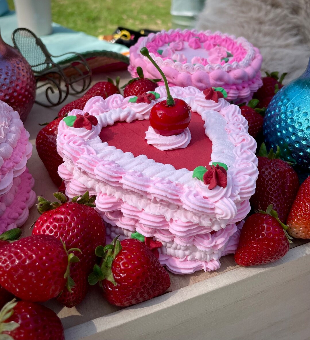 Fake Cake Decorative Box Small Size, Colorful, One of a Kind, Handmade ...