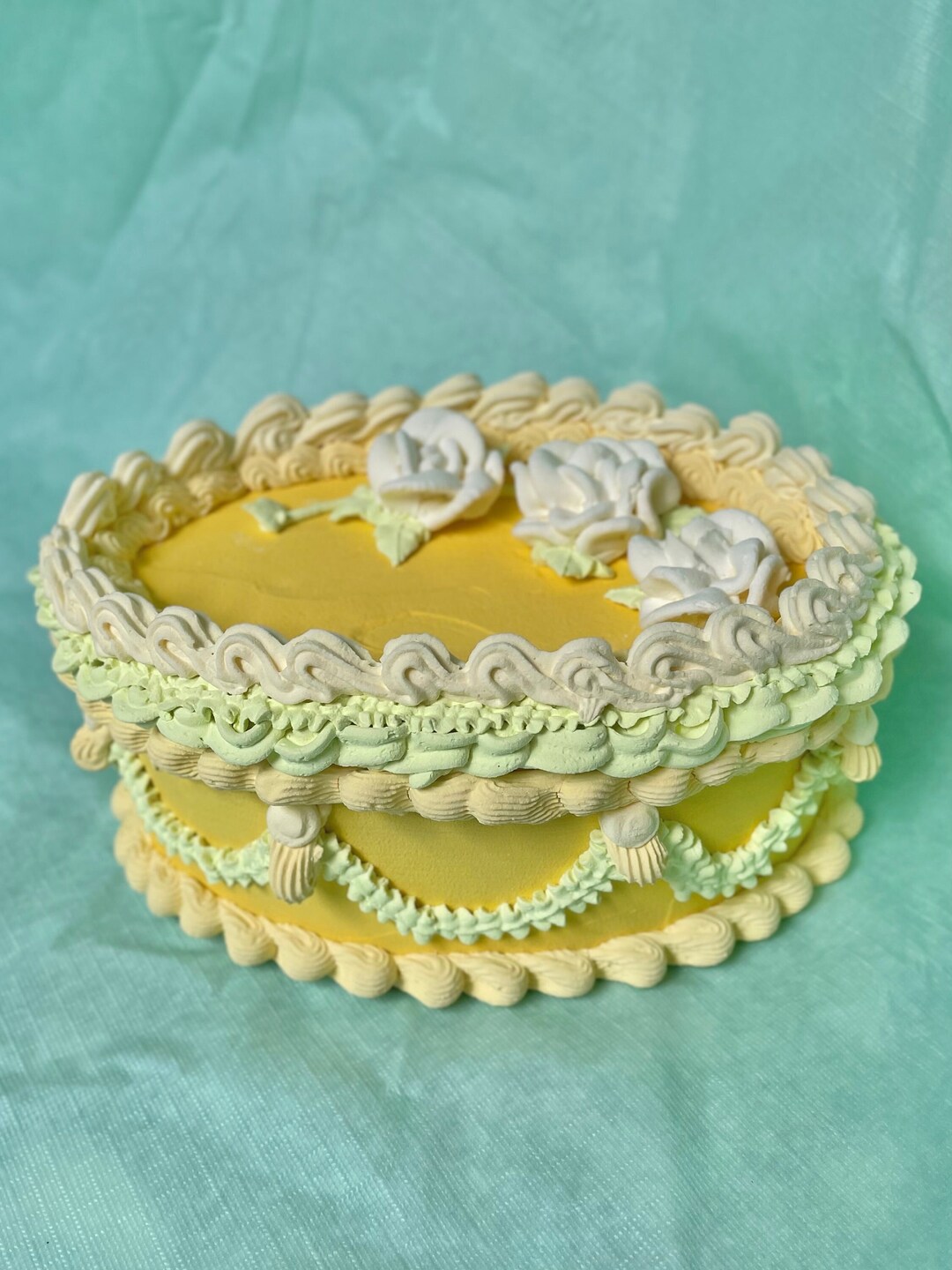 Realistic Cake Box Vintage Style, Colorful, One of a Kind, Handmade ...