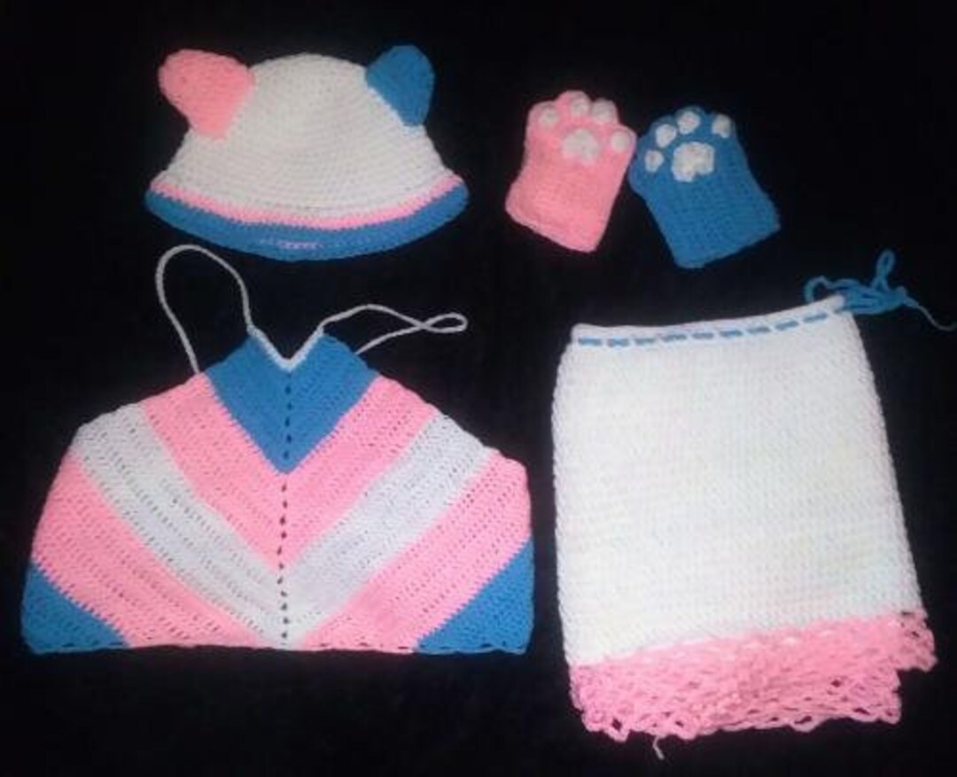 Trans Pride Handmade Plus Size Crochet Set - Catgirl/catboy - Etsy