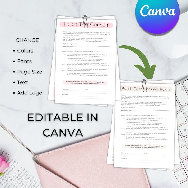 Body Contouring Treatment Forms Canva Template Body Sculpting Editable Policies & Forms | Done ...