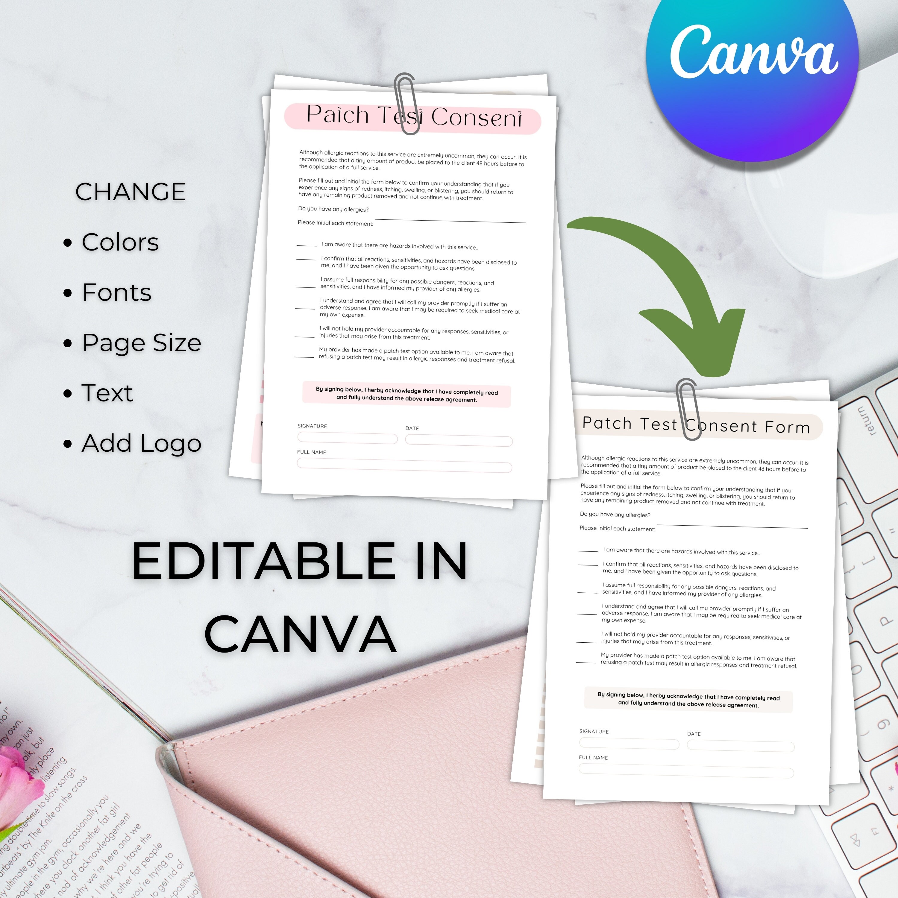 Body Contouring Treatment Forms Canva Template Body Sculpting Editable ...