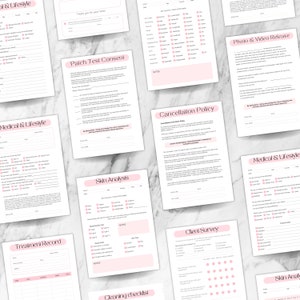 Facial Treatment Forms Canva Template Editable Policies & Forms Done ...