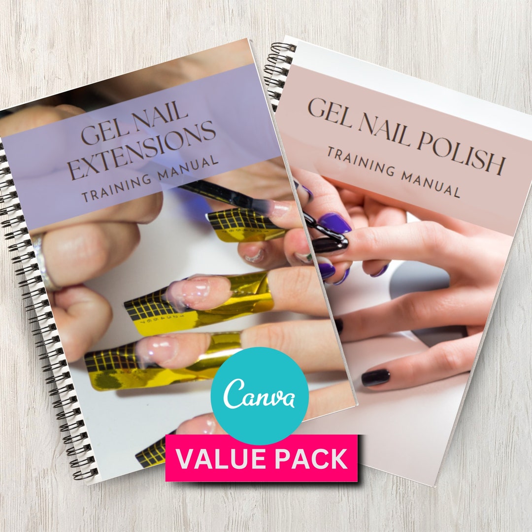 Gel Nail Polish & Extensions Training Manual Canva Editable Course ...