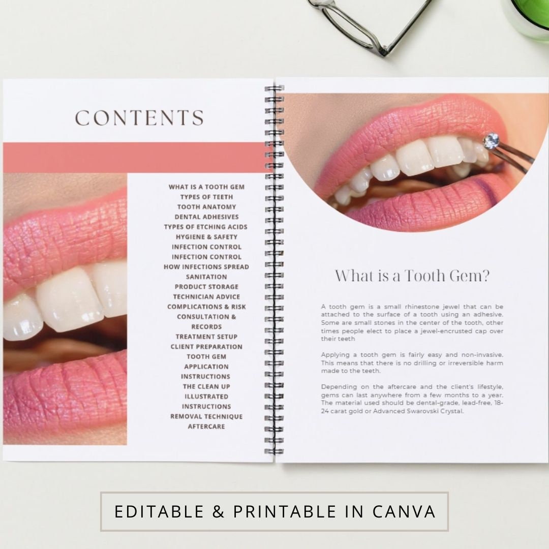 Tooth Gem Printable Manual Template Training Teeth Jewel Canva - Etsy
