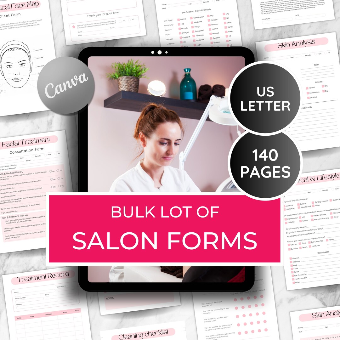 Huge Lot Salon Treatment Forms Canva Template Editable Policies & Forms ...