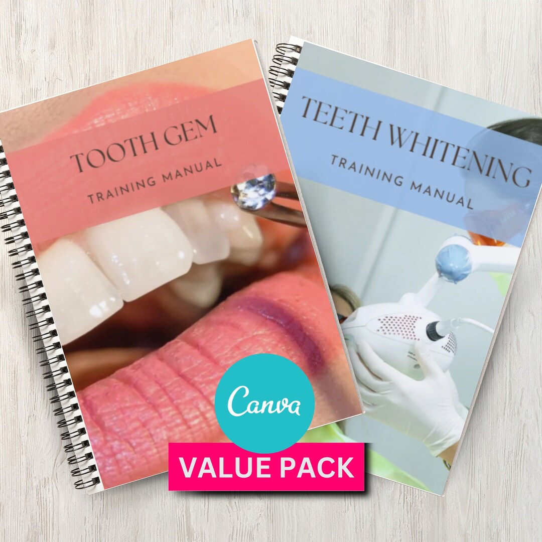 Tooth Gem & Whitening Editable Manual Canva Template Teeth Jewel Training Course Ebook Tooth Gem ...