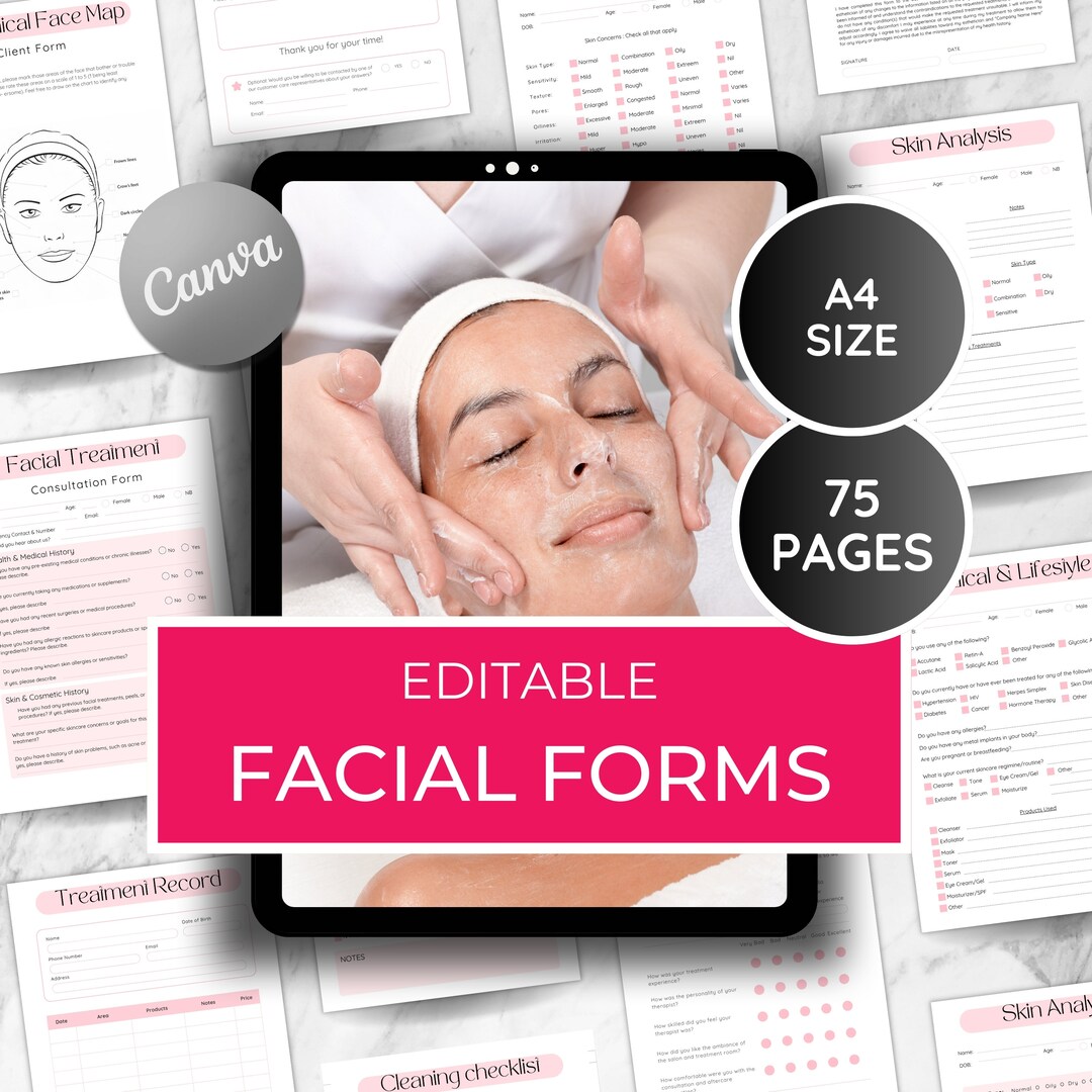 Facial Treatment Forms Canva Template Editable Policies & Forms | Done ...