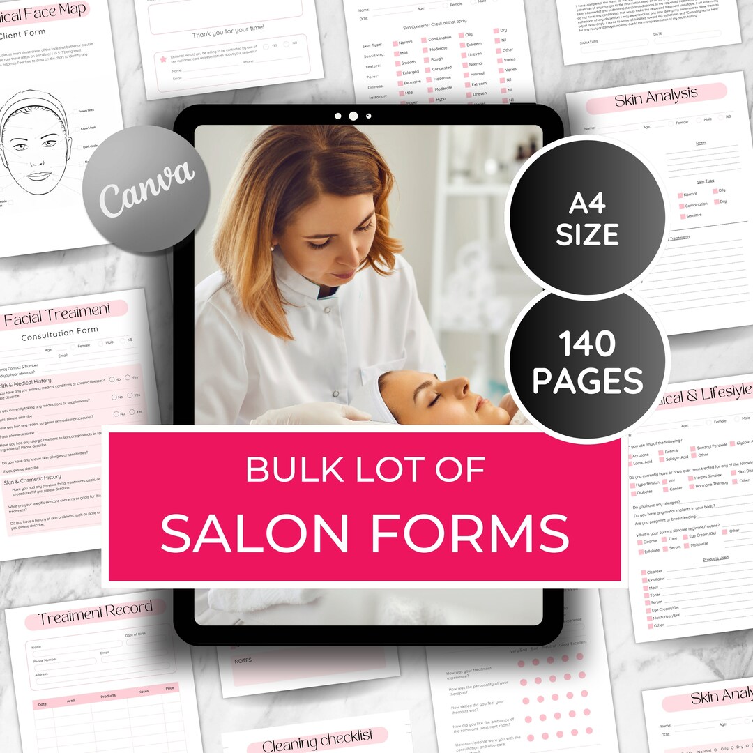 Huge Lot Salon Treatment Forms Canva Template Editable Policies & Forms ...