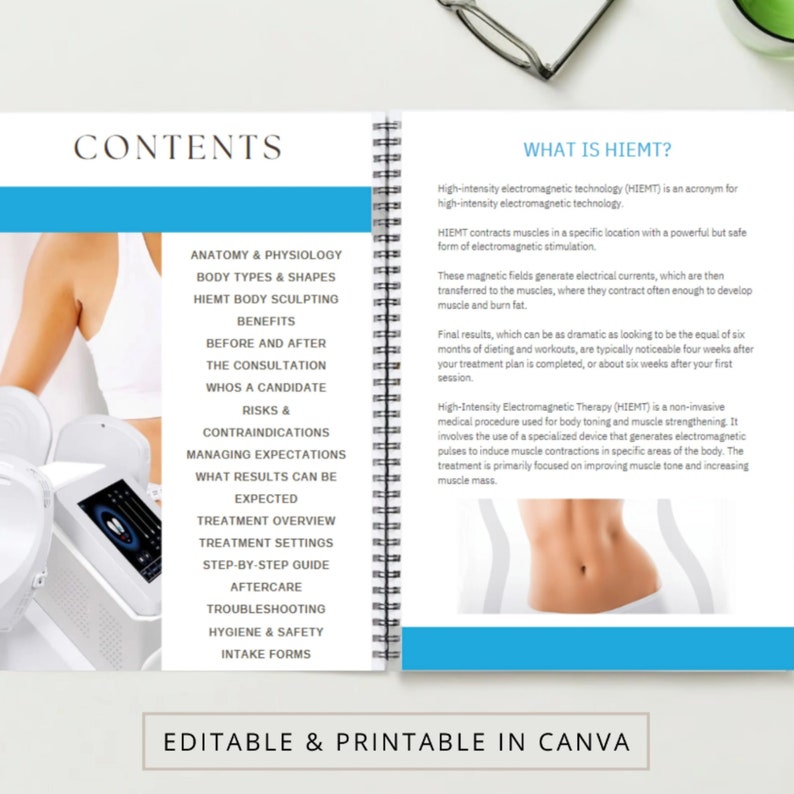 Body Sculpting & HIEMT Body Toning Canva Training Manual Editable ...