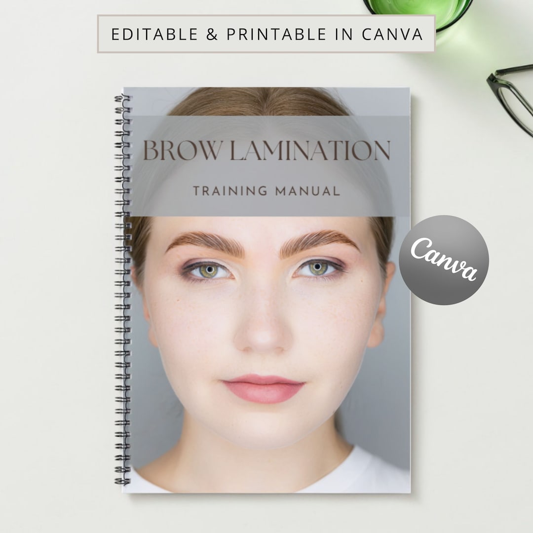 Brow Lamination Printable Manual Template Training Canva Editable ...