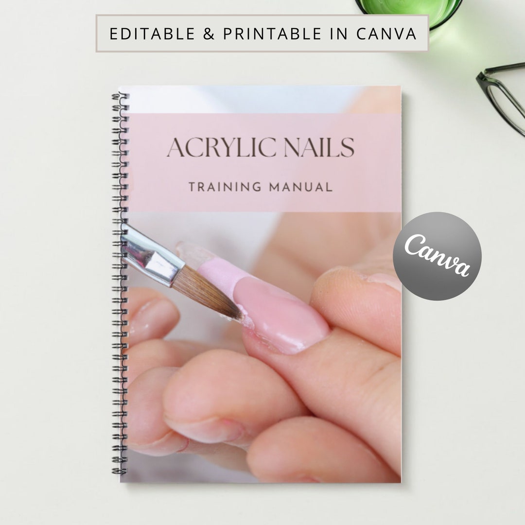 Acrylic Nails Training Manual Canva Editable Ebook Tutorial Step by ...