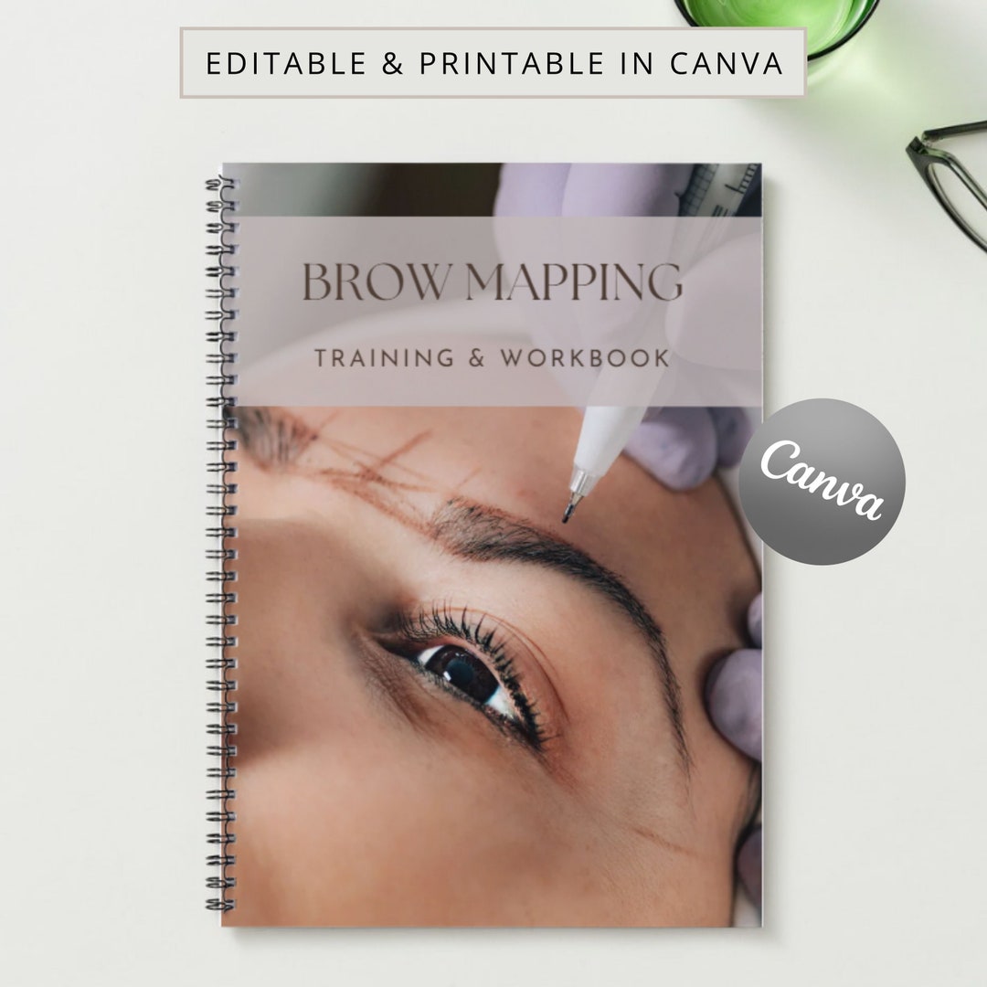 Brow Mapping Printable Manual Template Training Eyebrow Design Canva
