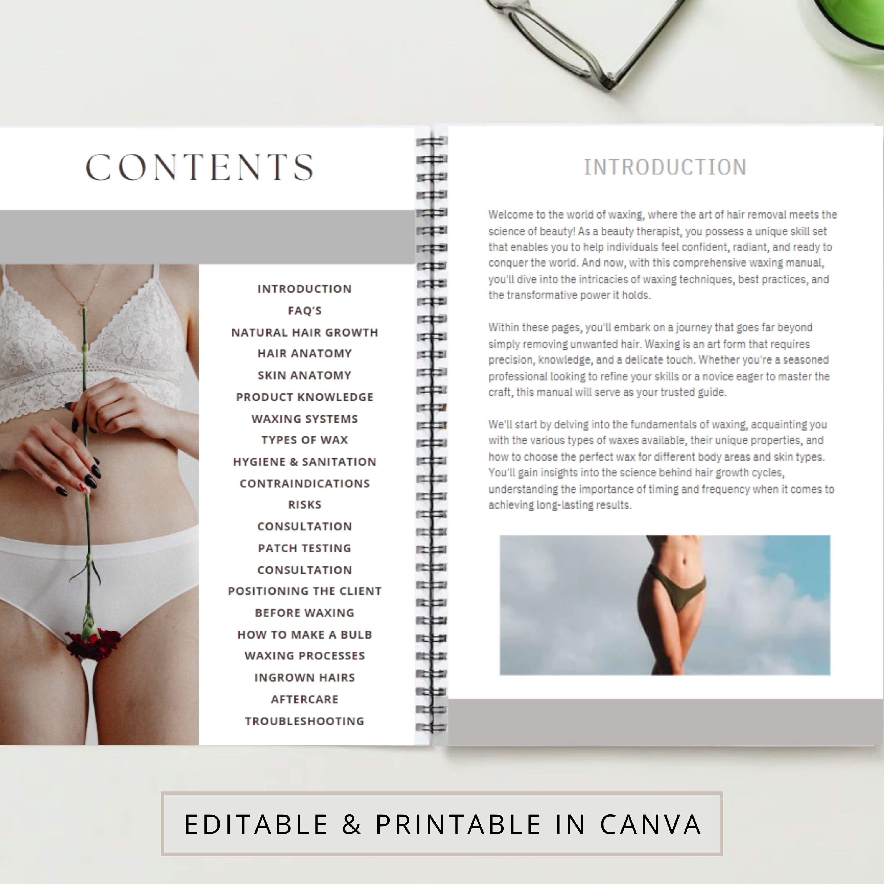 Female Intimate Waxing Training Manual Canva Editable Brazilian Bikini Course Ebook Tutorial ...