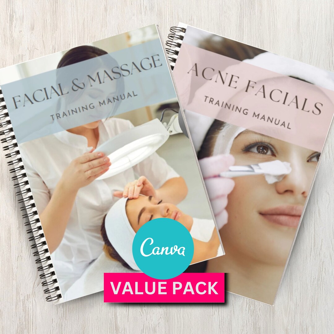 Facial Massage & Acne Facial Editable Canva Manual Skin Analysis and ...