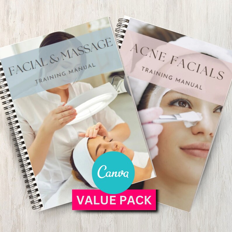 Facial Massage & Acne Facial Editable Canva Manual Skin Analysis and Theory Facial Training ...