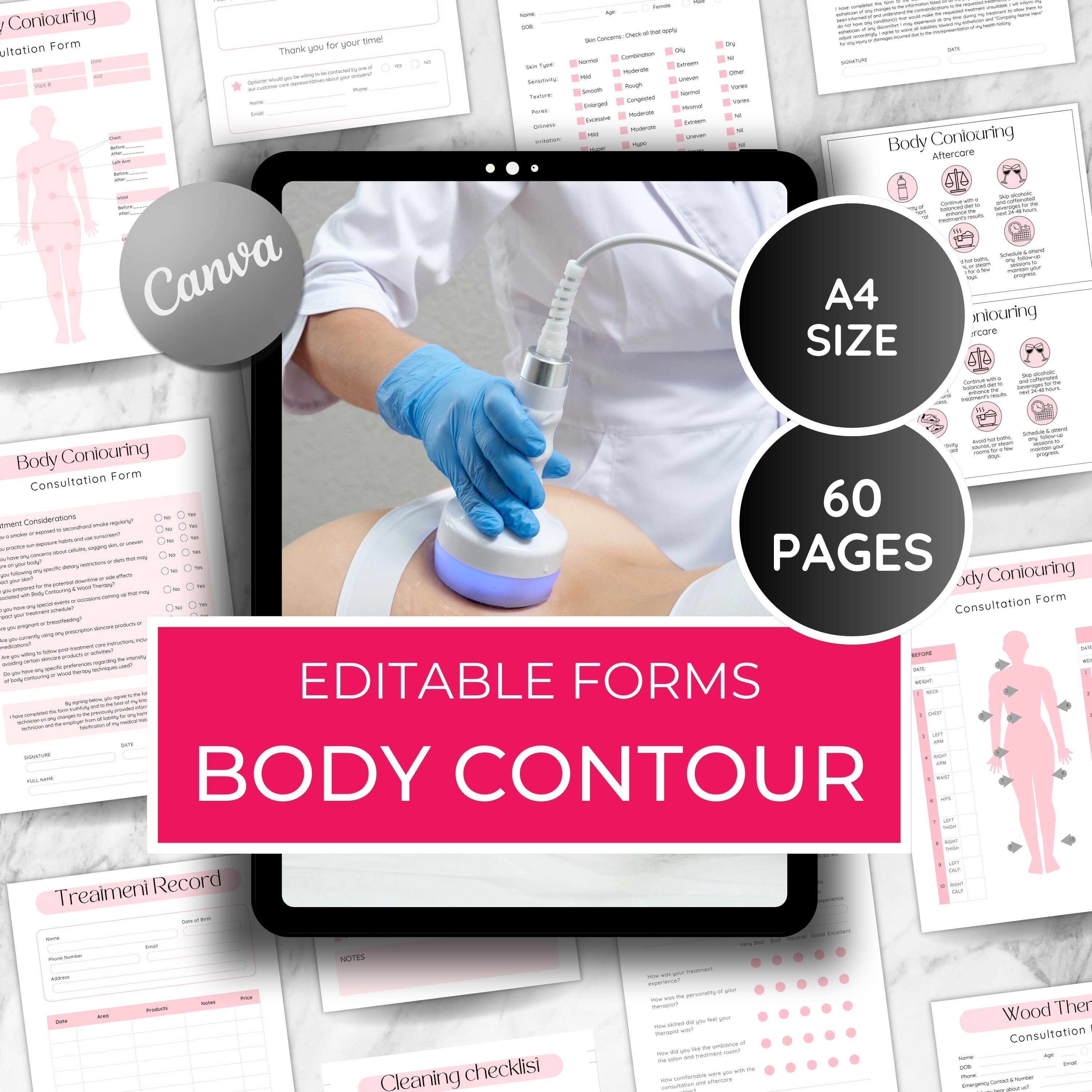 Body Contouring Treatment Forms Canva Template Body Sculpting Editable ...