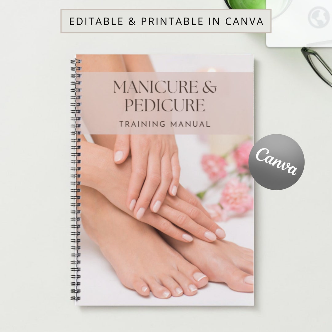 Manicure & Pedicure Training Manual Canva Editable Ebook Tutorial Lesson Trainer Educator ...