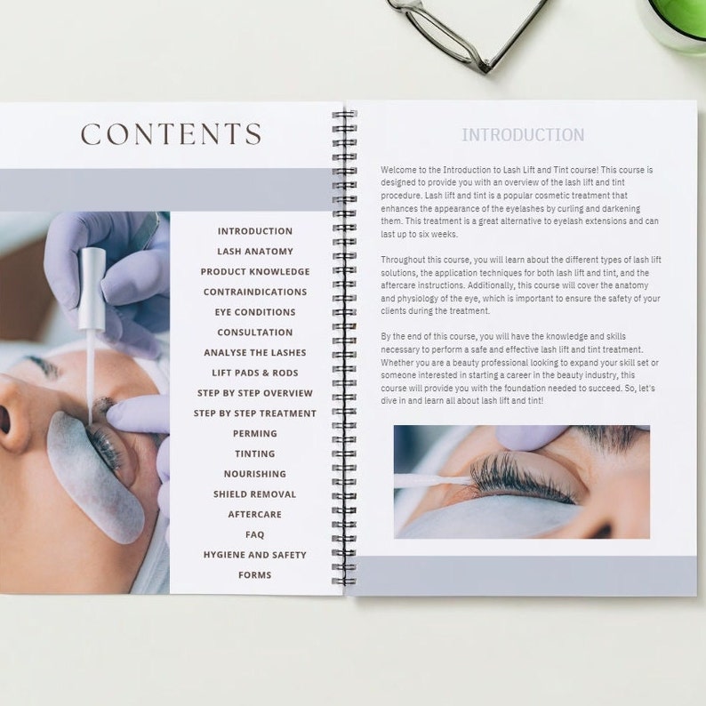 Lash Lift & Tint Editable Manual Canva Course Ebook Tutorial Step by ...