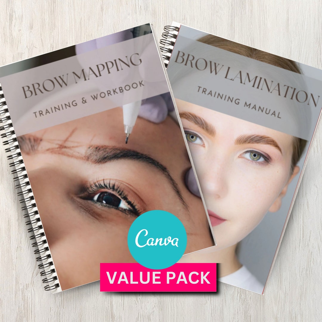 Brow Mapping & Lamination Canva Manual Template Eyebrow Design Editable Training Course Ebook ...