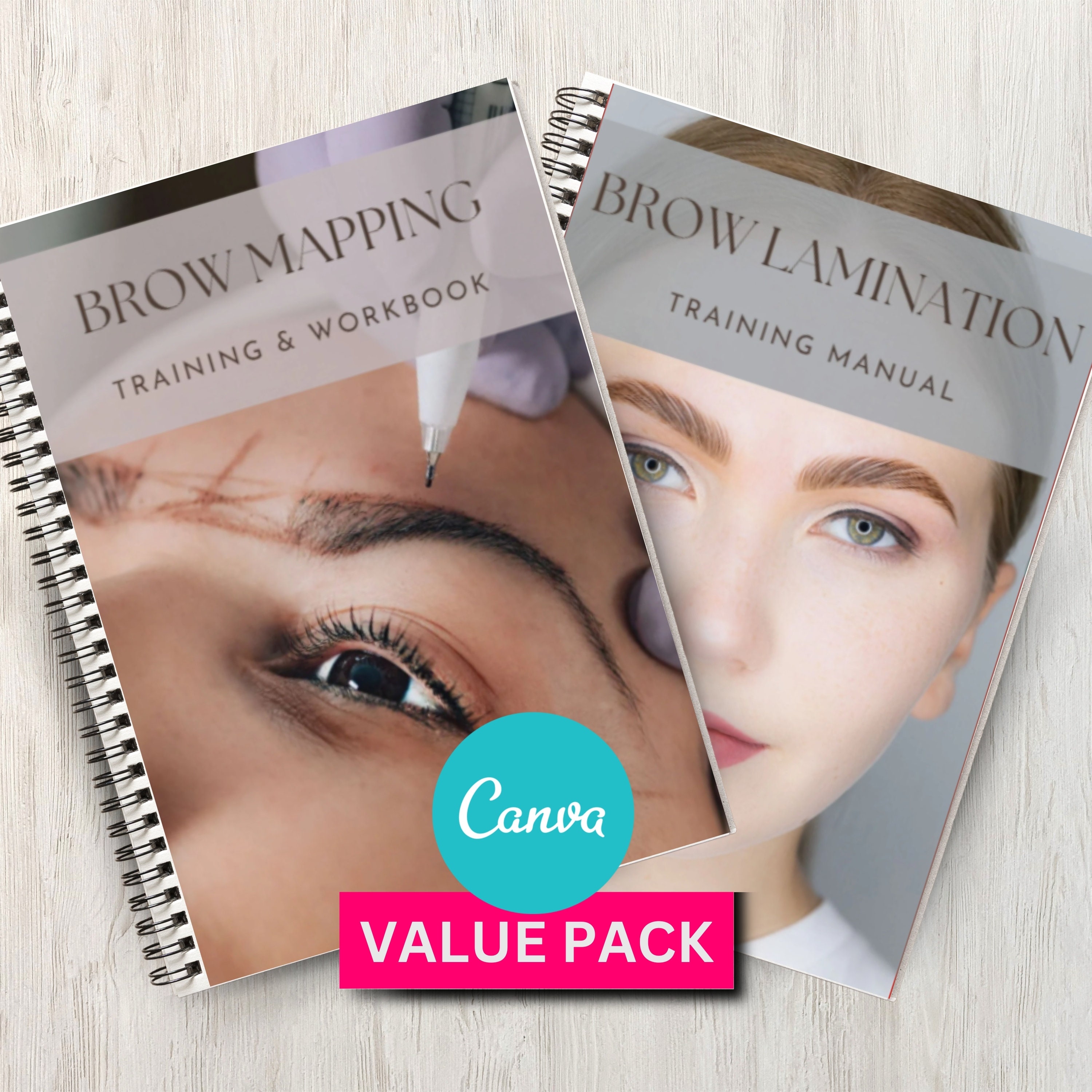 Brow Mapping Lamination Canva Manual Template Eyebrow Design Editable