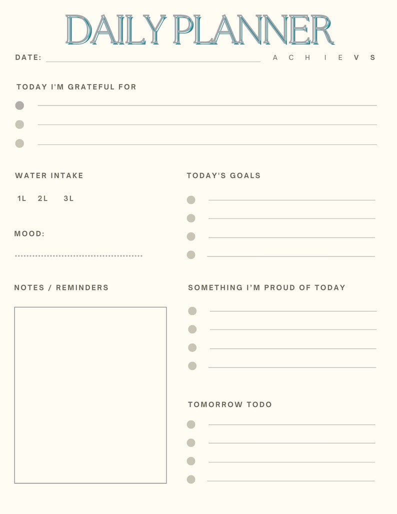 Daily to Do List Printable, Planner, Daily Planner, Daily Schedule ...