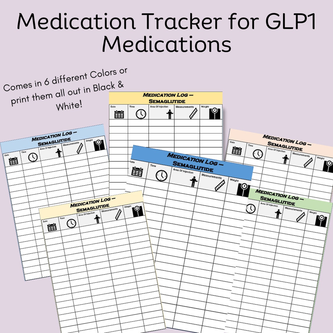 GLP-1 Medication & Weight Tracker: Weekly Schedule (printable PDF) - Etsy
