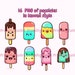 Kawaii Popsicle Clipart Popsicle Clipart Instant Download 16 Images PNG ...