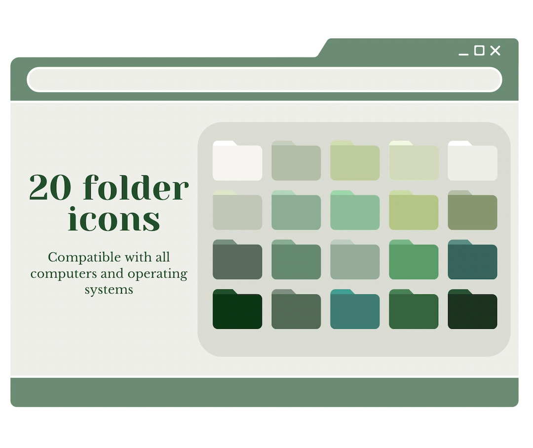 20 Sage Green Desktop Folder Icons 20 Icons Sage Green MacBook Folders ...