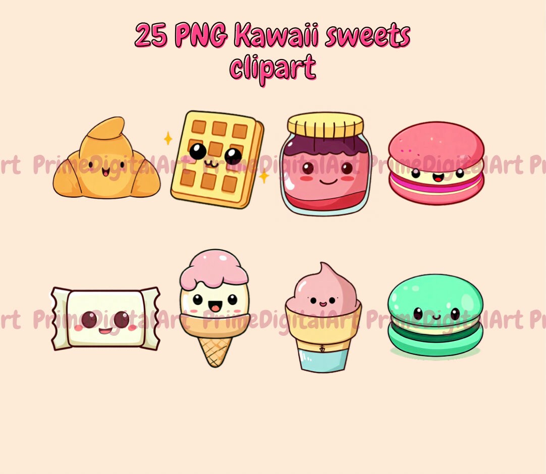 Kawaii Sweets Clipart 25 Images Cake Candy Cupcake Chocolate Macaron ...