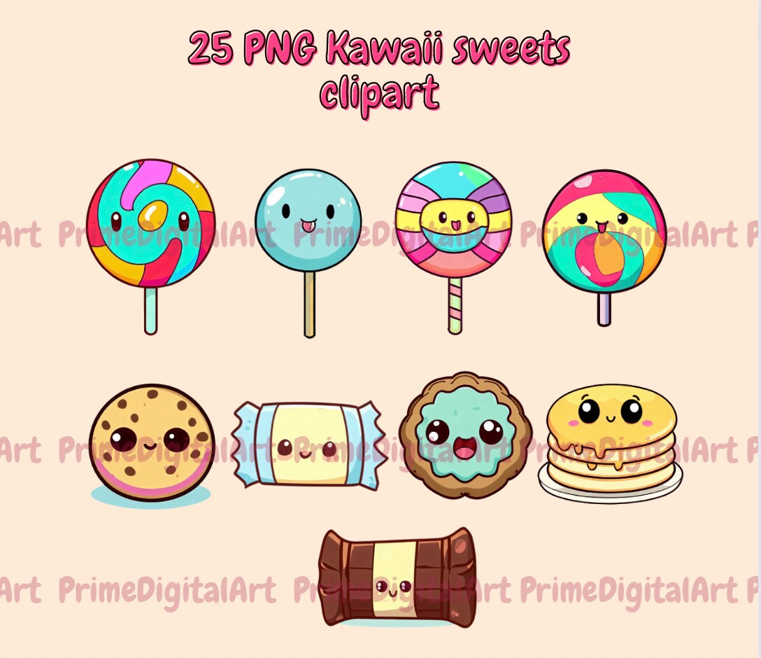 Kawaii Sweets Clipart 25 Images Cake Candy Cupcake Chocolate Macaron ...