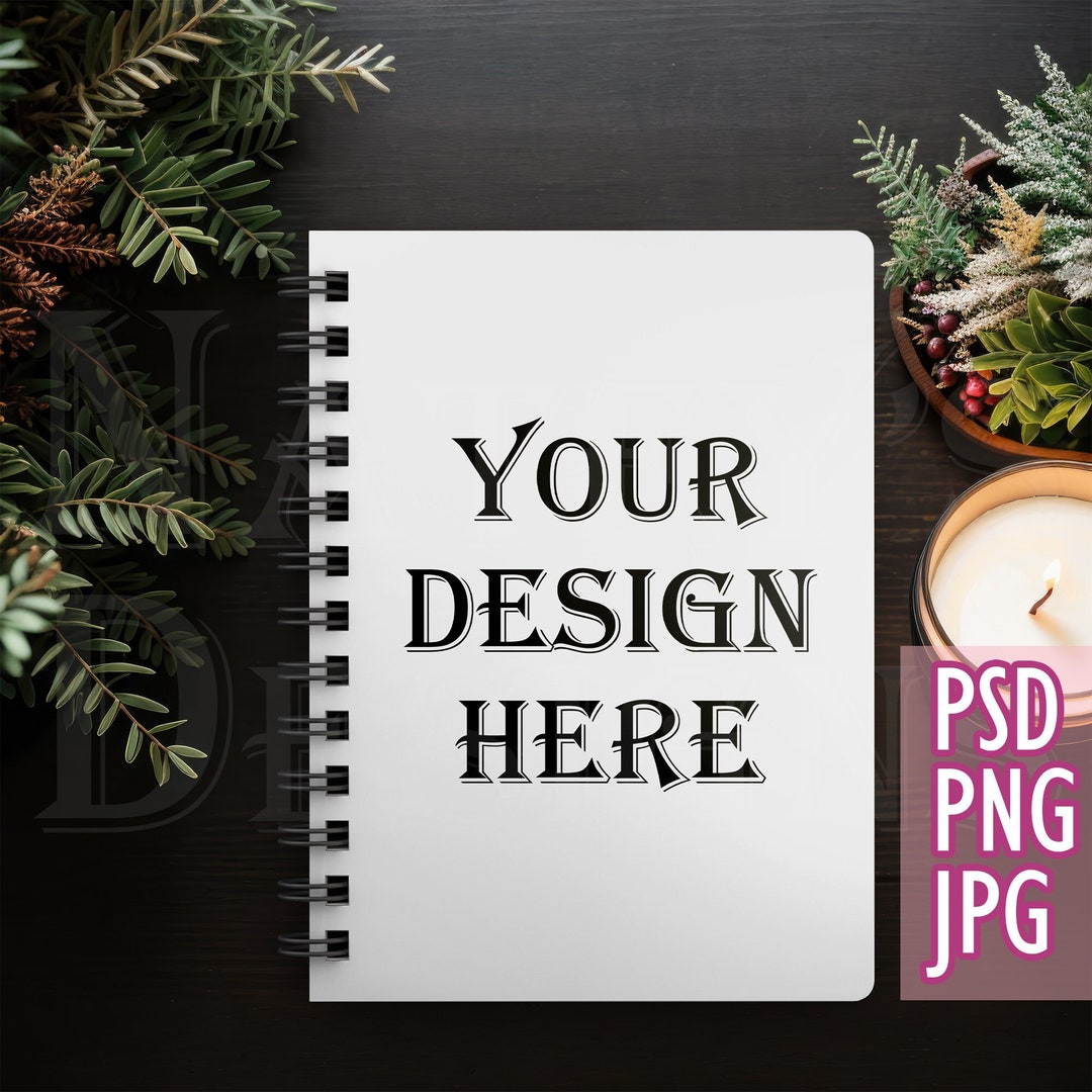 Spiral Notebook Mockup, PSD PNG JPG Notebook Mock-up, Journal Mockup ...