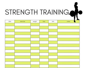 Strength Training Log - Etsy