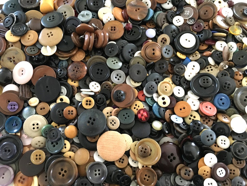 2 Pounds Vintage Buttons All Colors, White, Transparent, Shank, 2 Hole ...