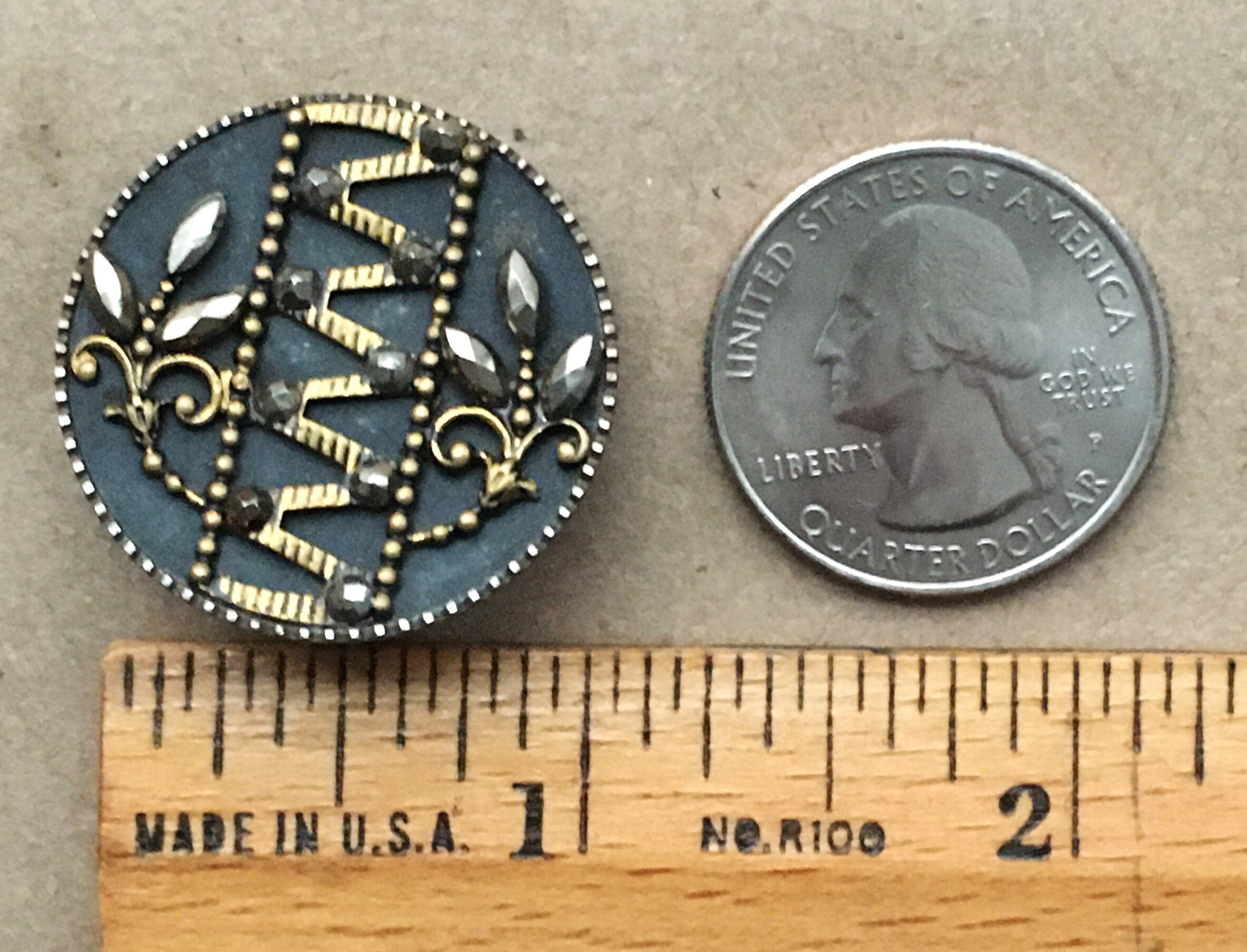 Antique Victorian Marcasite Buttons Omega Shank, Black Silver Gold ...