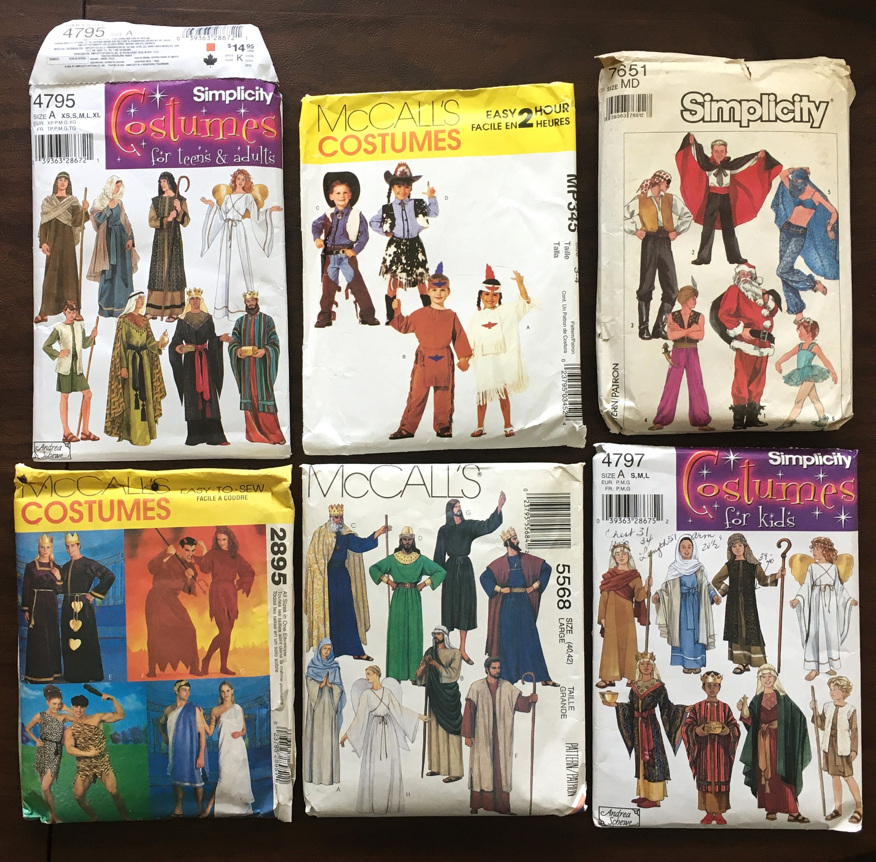 Vintage Sewing Patterns Halloween Costumes Simplicity, Mccalls | Adults ...