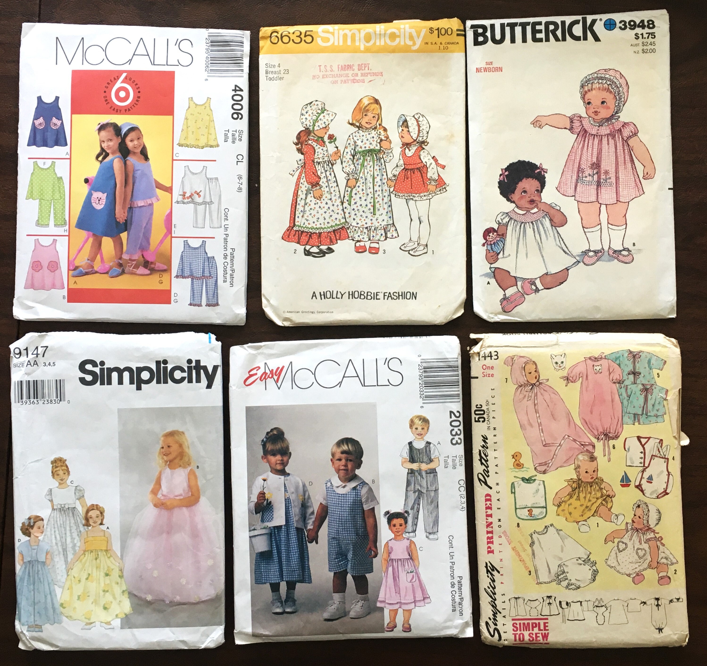 Vintage Sewing Patterns Simplicity, Mccalls, Butterick Newborn, Infant ...