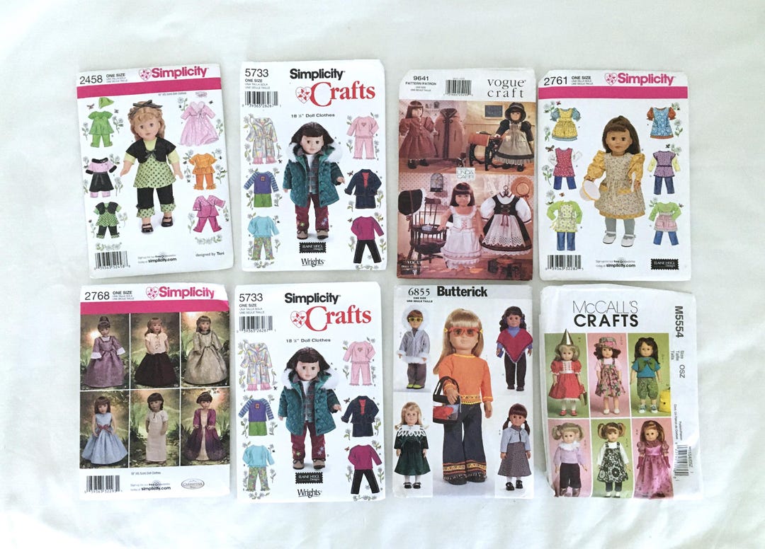 Vintage Sewing Patterns Doll Clothes Simplicity Mccall's Butterick ...