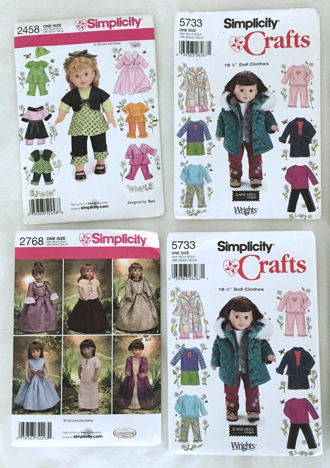 Vintage Sewing Patterns Doll Clothes Simplicity Mccall's Butterick ...