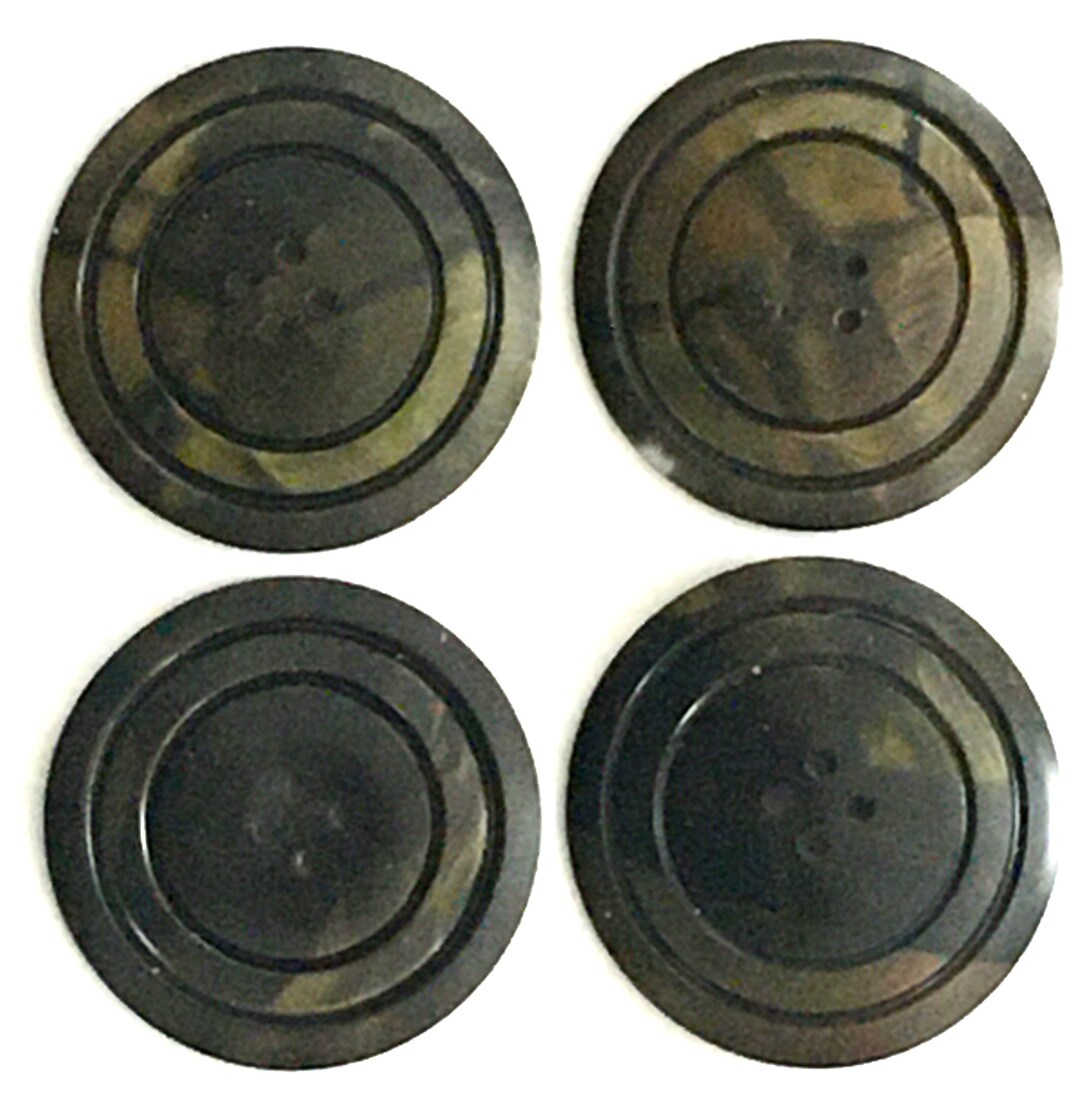 4 Vintage Celluloid Dome Buttons Pearled Large 4 Hole Sew Through ...