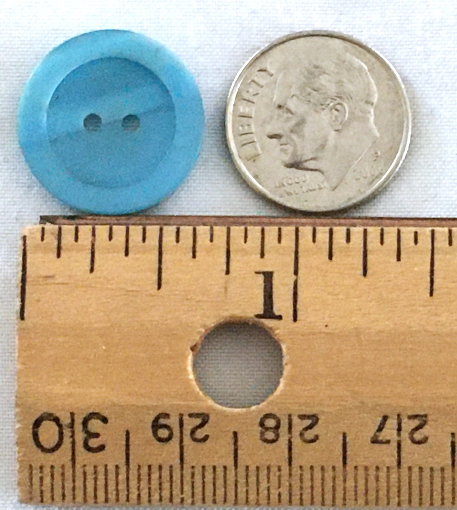 8 Vintage Blue Variegated Round Buttons 2 Hole Sew Through 3/4 Sewing ...