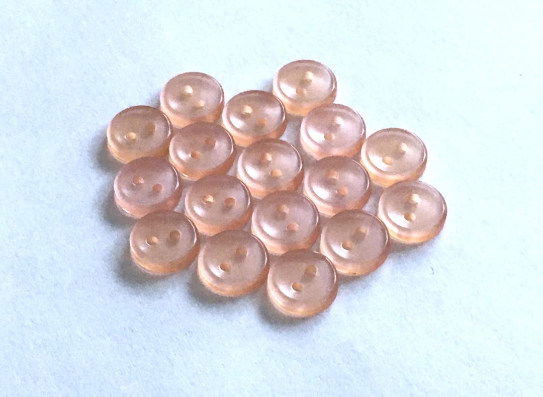 17 Vintage Light Pink Buttons Tiny 9mm 2 Hole Sew Through, Round ...