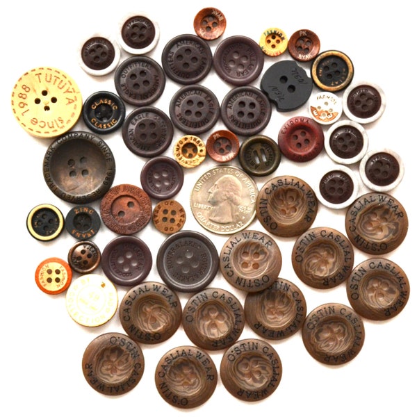 Natural Wood Buttons - Etsy