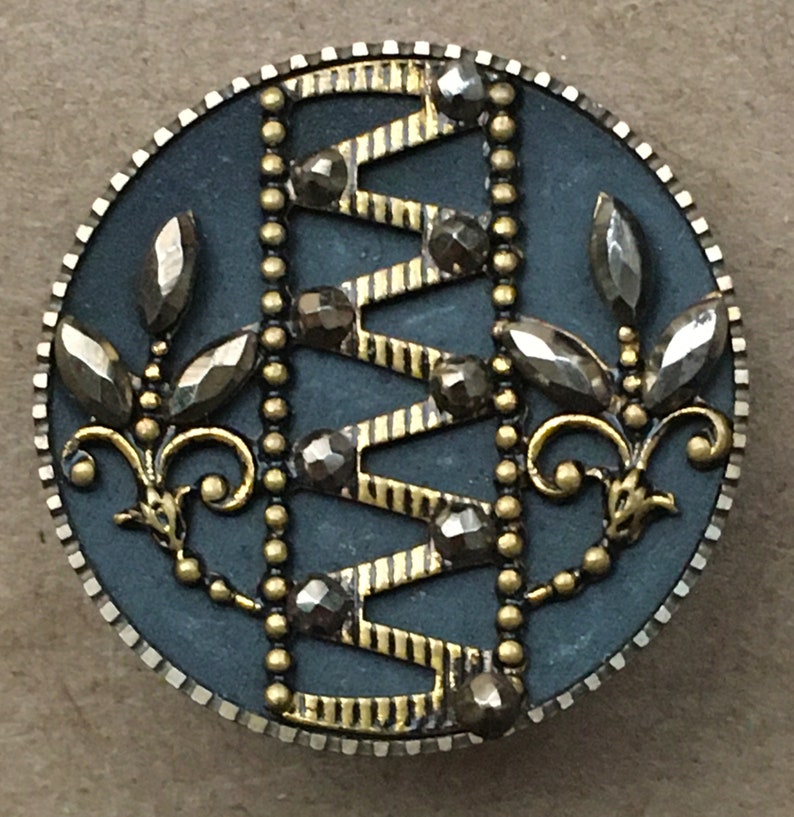 Antique Victorian Marcasite Buttons Omega Shank, Black Silver Gold ...